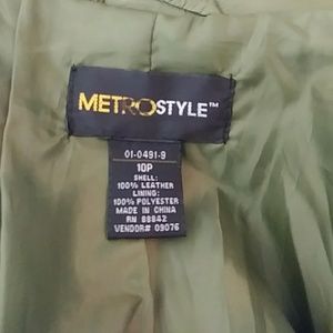 metrostyle | Jackets & Coats | Metrostyle Womens Leather Jacket Green ...